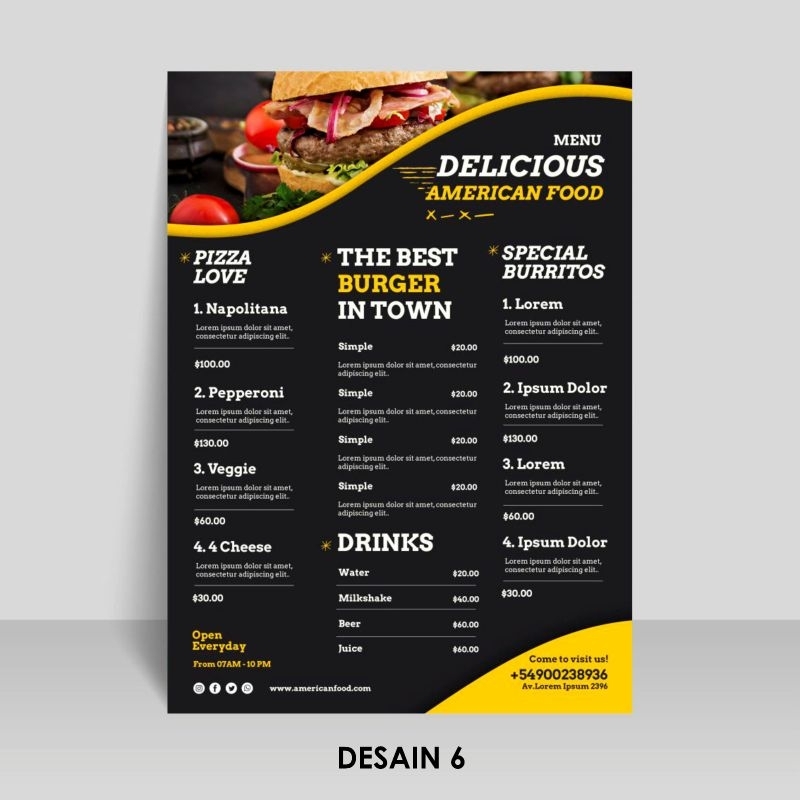 Jual CUSTOM DAFTAR MENU KERTAS TEBAL ART PAPER 260gr FREE DESAIN UKURAN ...