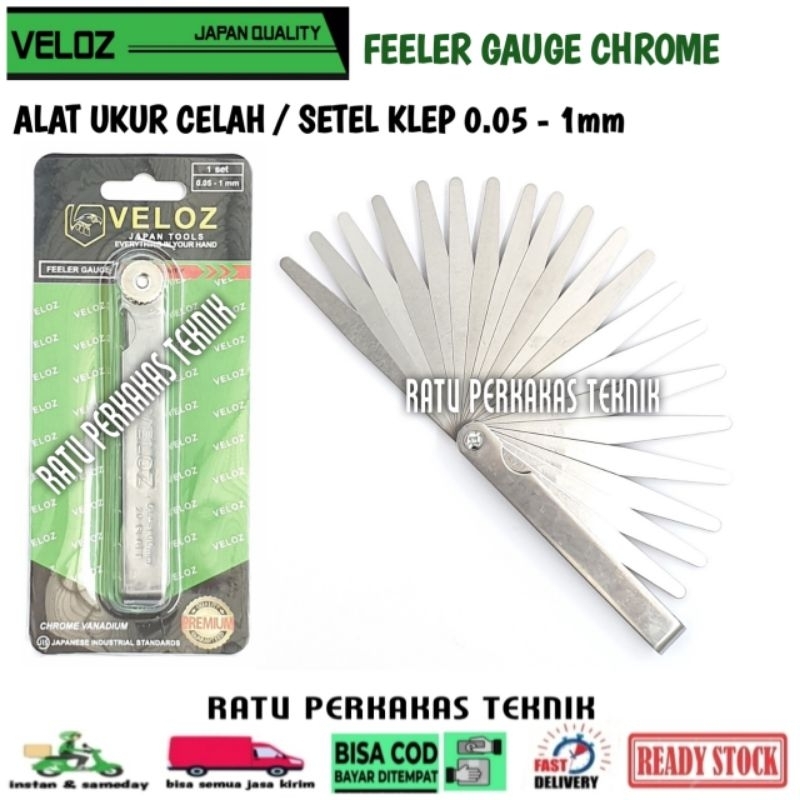 Jual ALAT SETING KLEP TEKIRO FEELER GAUGE VELOZ 20 BLADE ALAT SETEL ...