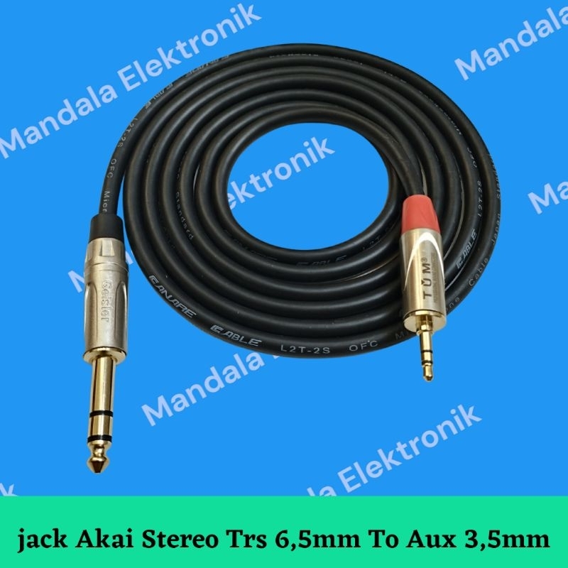 Jual kabel jack akai stereo Trs 6.5mm to jack mini stereo 3.5mm 20Meter | Shopee Indonesia