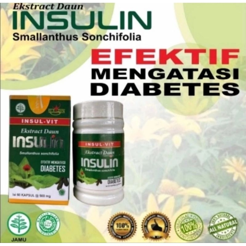 Jual kapsul insulvit ekstrak daun insulin obat diabetes | Shopee Indonesia
