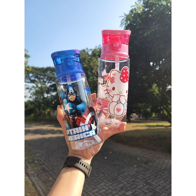 Jual Botol Minum Anak Karakter 2in1 BPA FREE 400ml handle buka tutup ...