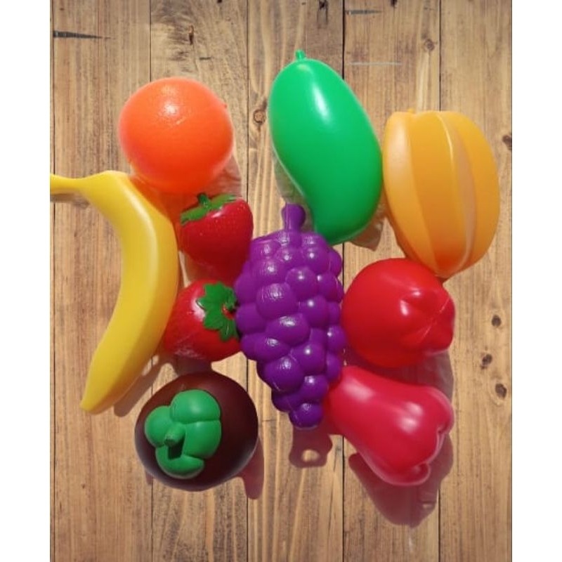 Jual mainan buah plastik anak jaring isi 10 pcs | Shopee Indonesia