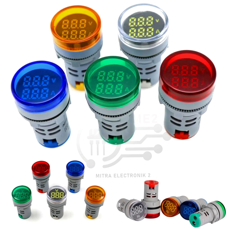 Jual Pilot Lamp 22mm Led Voltmeter Digital 60-500v Ampermeter 0-100a HZ ...