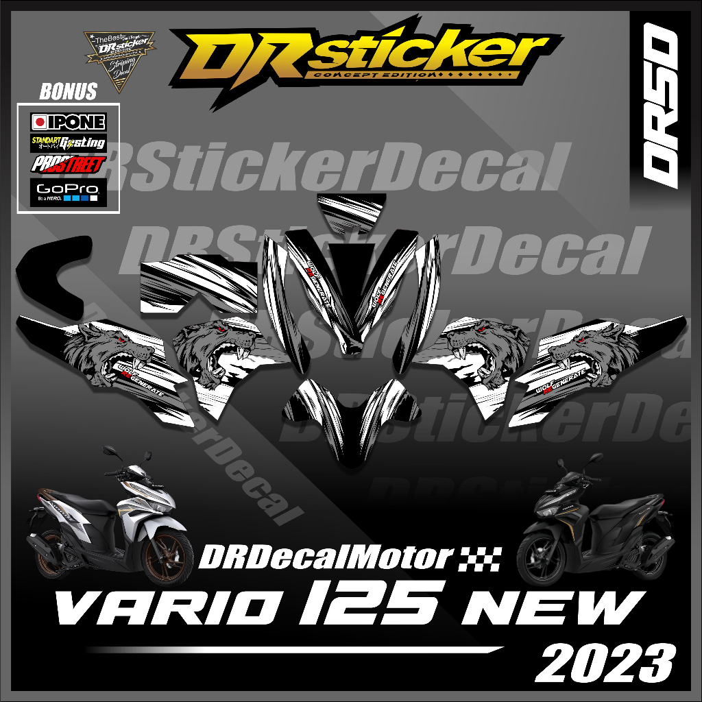 Jual Decal Vario full body 125 Vario 125 Decal Vario New 2023 Stiker Vario Motif Wolf Serigala ...