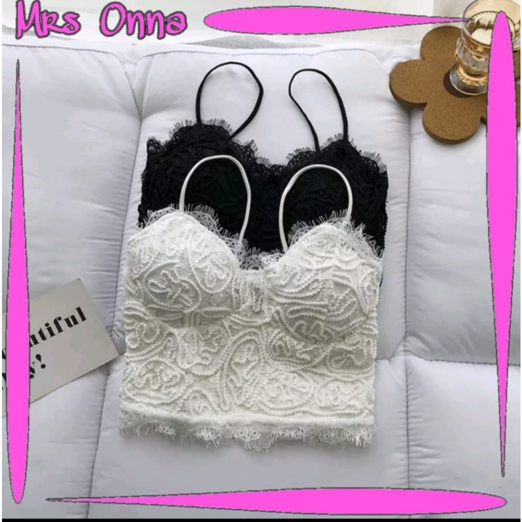 Jual ONNA Tank Top Wanita Singlet Bralette Crop Top Spaghetti Strap ...