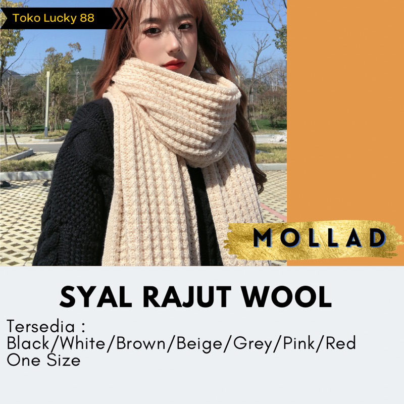 Jual MOLLAD XQ8163 Scarf Long New Infinity Wool Warm Ring Syal rajut ...