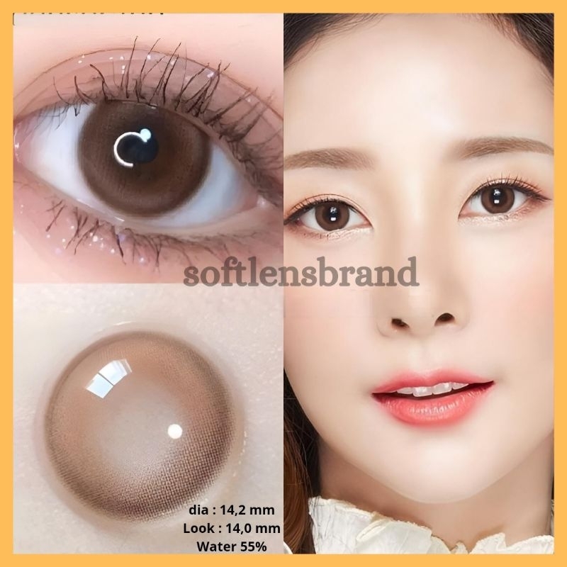 Jual ( COD ️ ) SOFTLENS BROWN NATURAL 14 MM - SOFTLENS MINUS BROWN ...