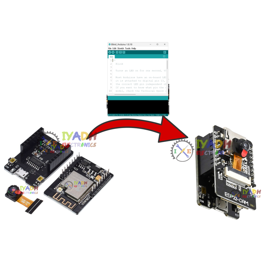 Jual kit ESP32-CAM / ESP32-CAM +Adapter + Camera Module + Program ...