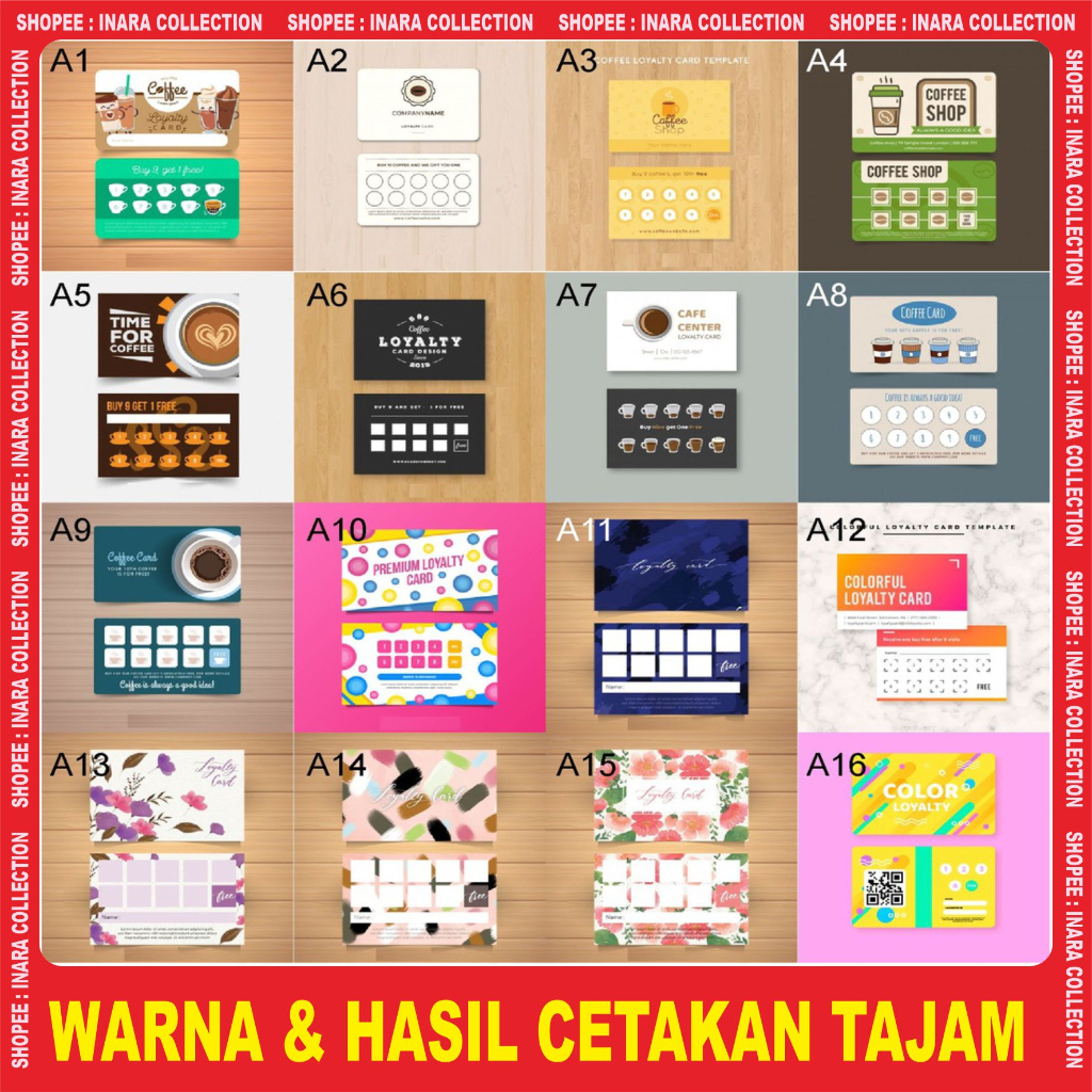 Jual KARTU MEMBER | LOYALTY CARD + STEMPEL GRATIS BOX | Shopee Indonesia