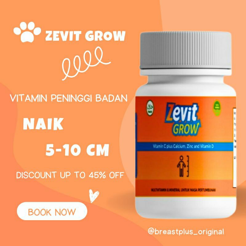 Jual ZEVIT GROW PENINGGI BADAN HERBAL ANAK ANAK HINGGA DEWASA | Shopee ...