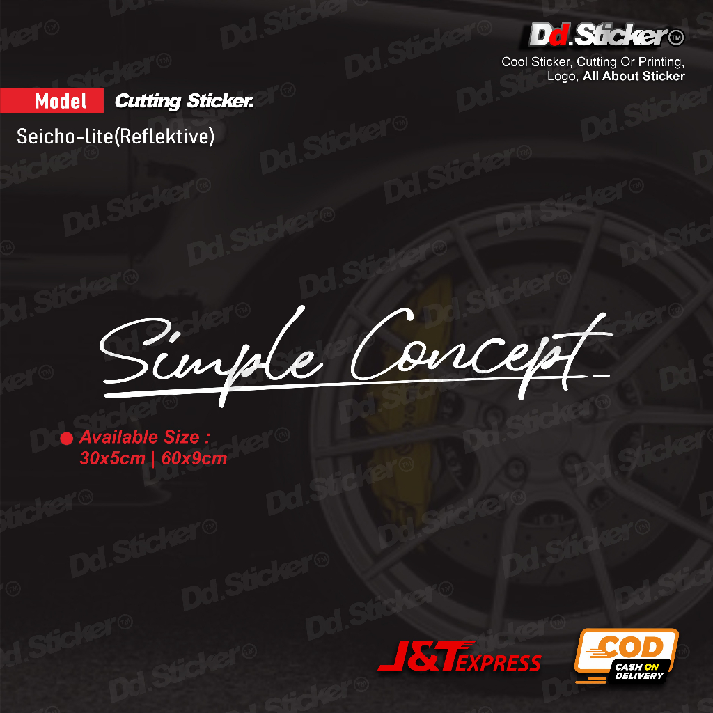 Jual Simple Concept Sticker Kaca Mobil | Cutting Sticker | Shopee Indonesia