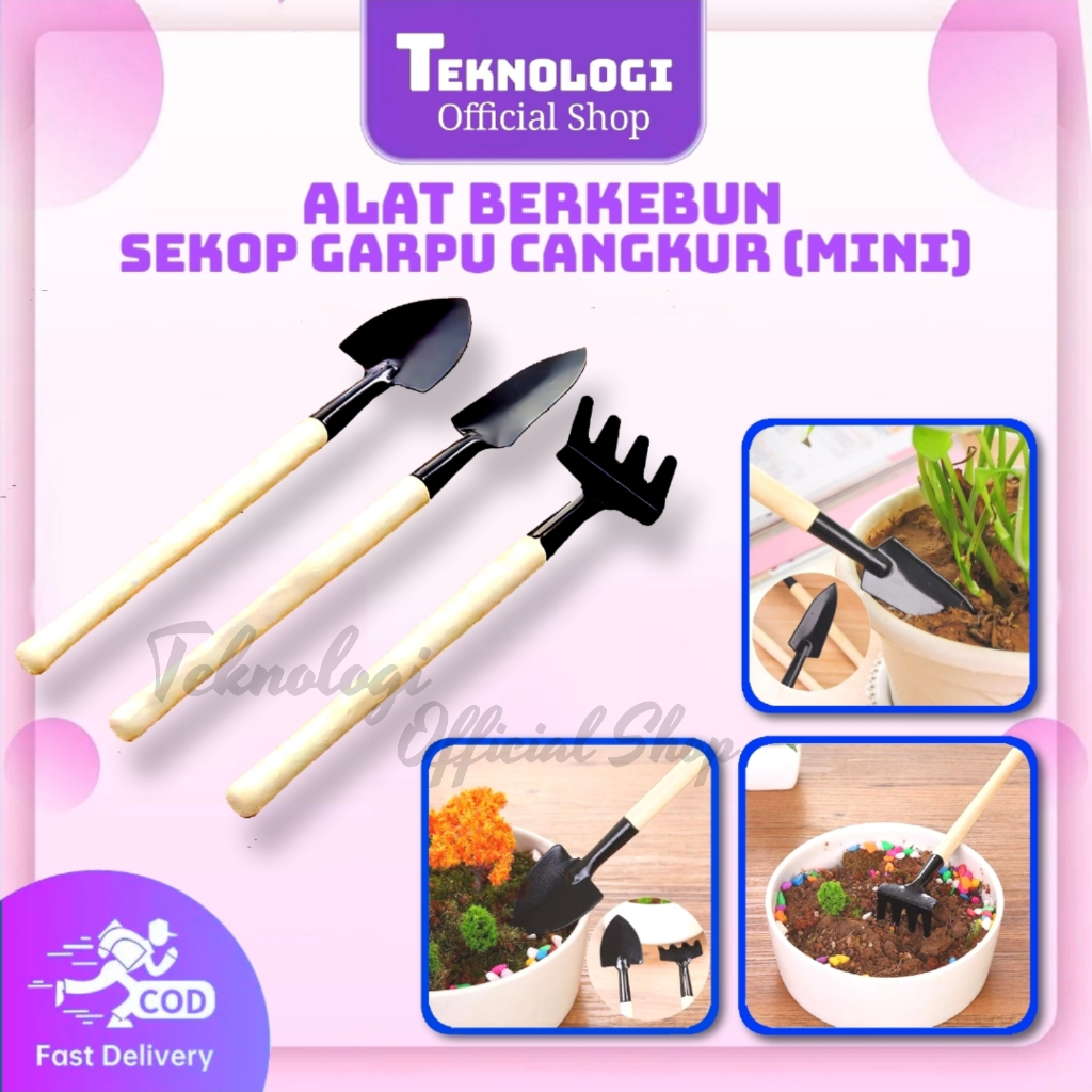 Jual Sekop Garpu Cangkul Mini Set 3in1 / Alat Berkebun / Garden Tools ...