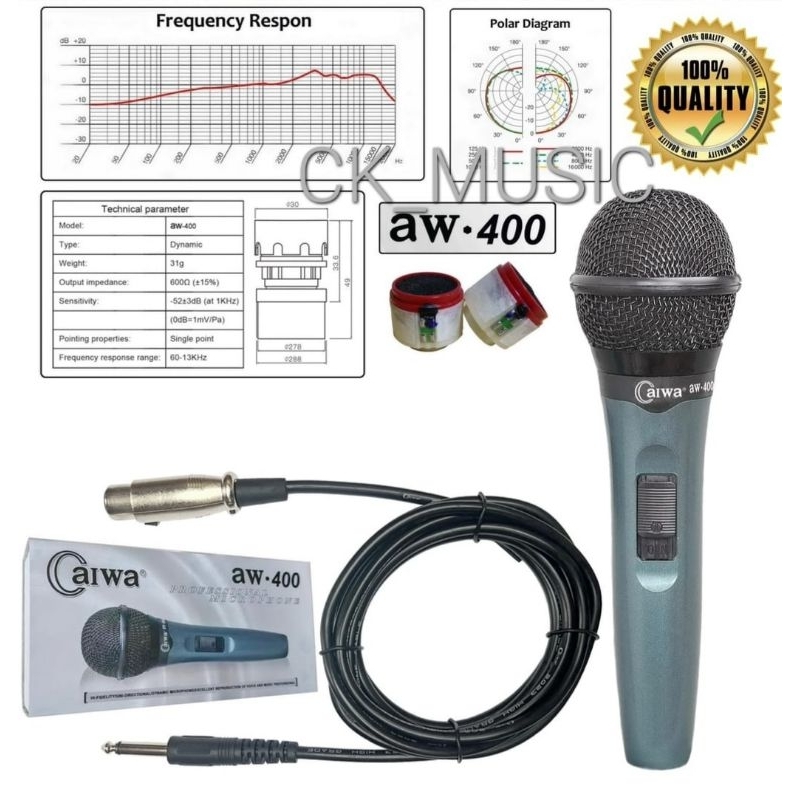 Jual MIC KABEL AIWA AW400 ,MICROPHONE KABEL AIWA AW 400 ,MIC CAIWA AW ...