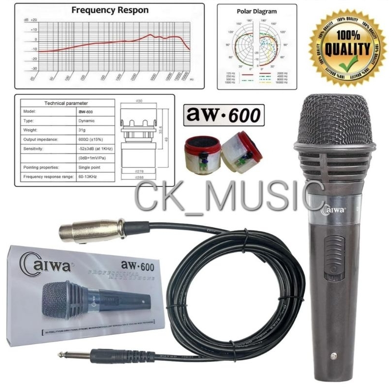 Jual MIC KABEL AIWA AW600 ,MICROPHONE AIWA AW 600 ,CAIWA AW600 ,MIC ...
