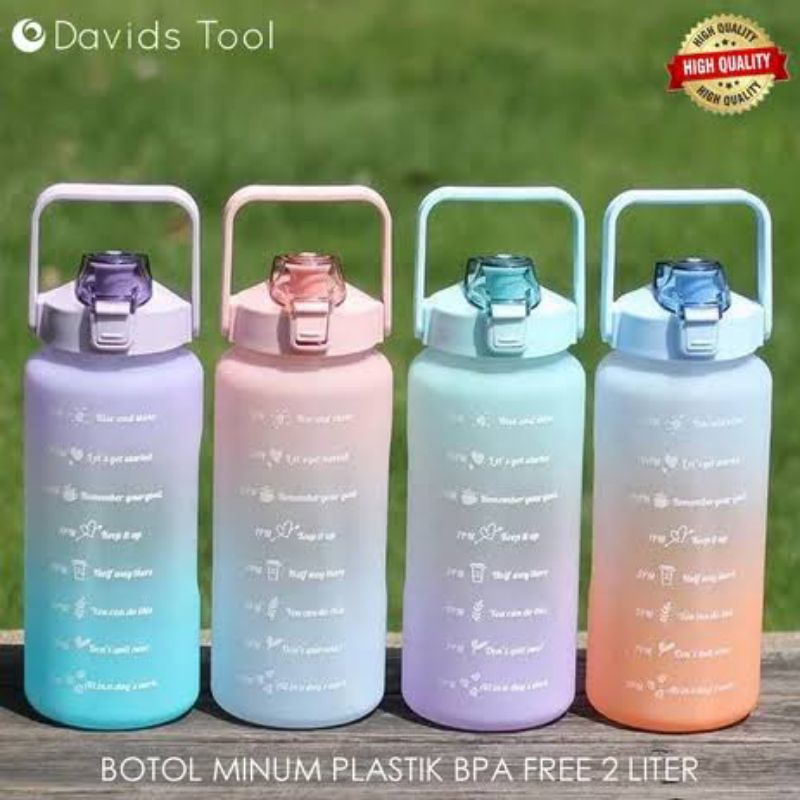 Jual BOTOL VIRAL 2L GRADASI warna yg cantik/ stiker timbul /Botol viral ...