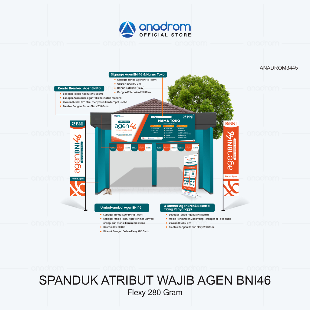 Jual Spanduk Atribut Wajib Agen BNI46 | Banner Agen BNI | Anadrom3445 ...
