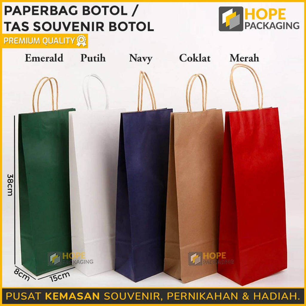 Jual Paperbag Botol Wine / Tas Kertas Size : 38x15x8cm Tas Paperbag ...