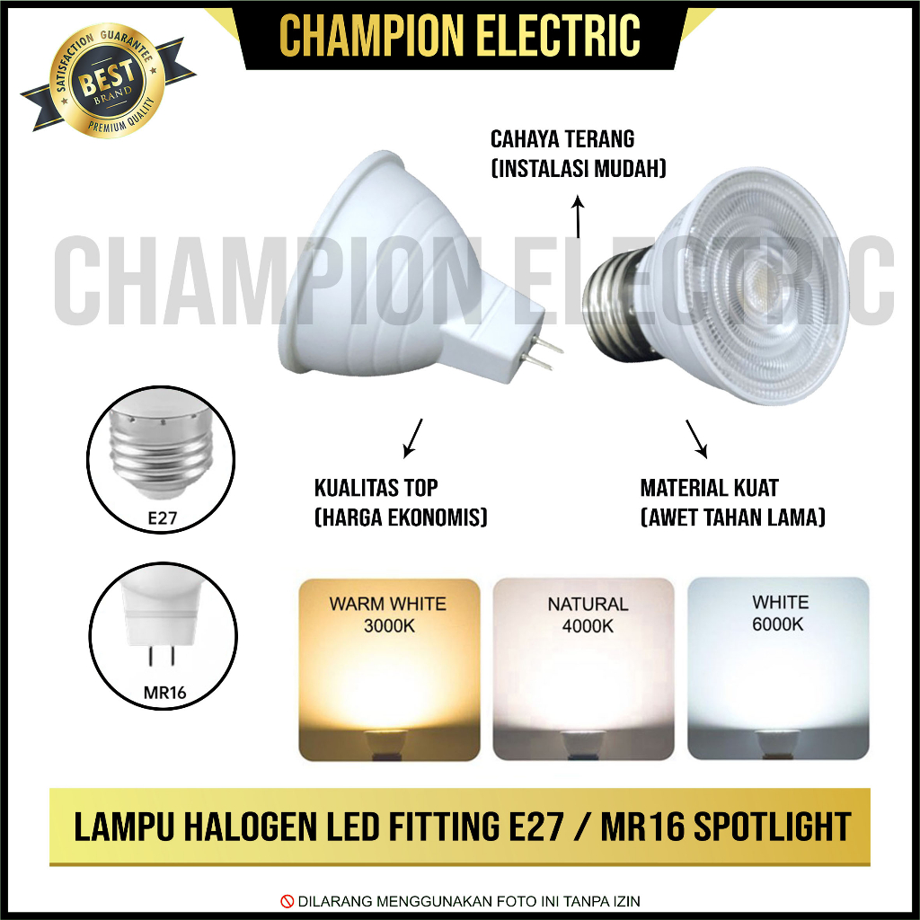 Jual Lampu Sorot LED E27 atau MR16 3W 5W 7W 12W - Lampu Spotlight LED ...