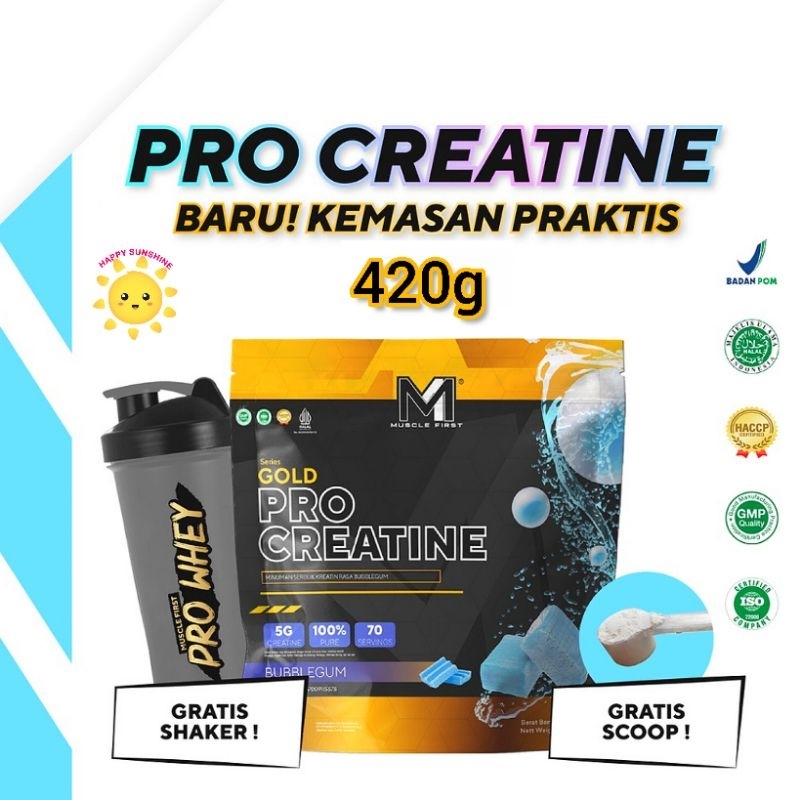 Jual Muscle First Pro Creatine Pouch NEW 420g 70 Servings free Shaker gratis Scoop -M1 Nutrition ...