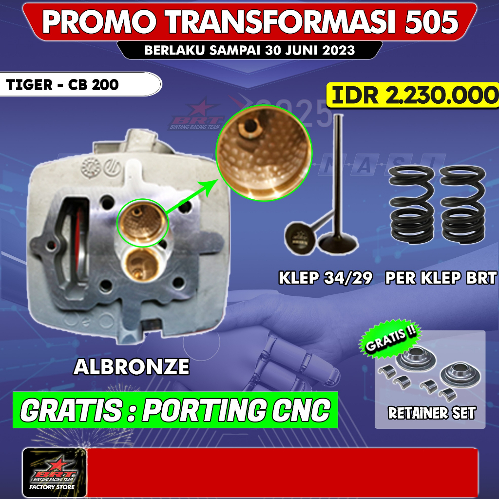 Jual HEAD ALBRONZE/NICKEL KLEP 34/29 / 36/31 PORTING CNC PER KLEP ...
