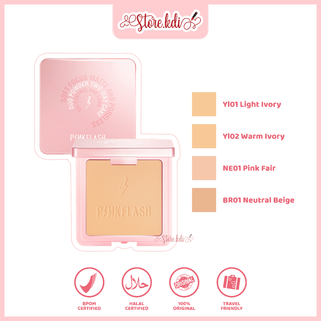 Jual PINKFLASH More&More Mattifying Flawless Two Way Cake Powder ...