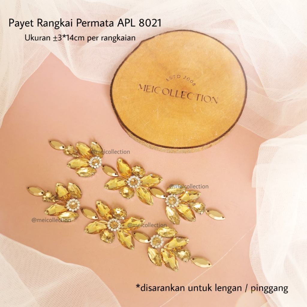 Jual Payet Rangkai Bunga 3d Apl 8021 Gold Kebaya Jahit Shopee Indonesia