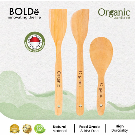 Jual BOLDe Organic Utensile Set Wood 3 Pcs ORIGINAL spatula kayu ...