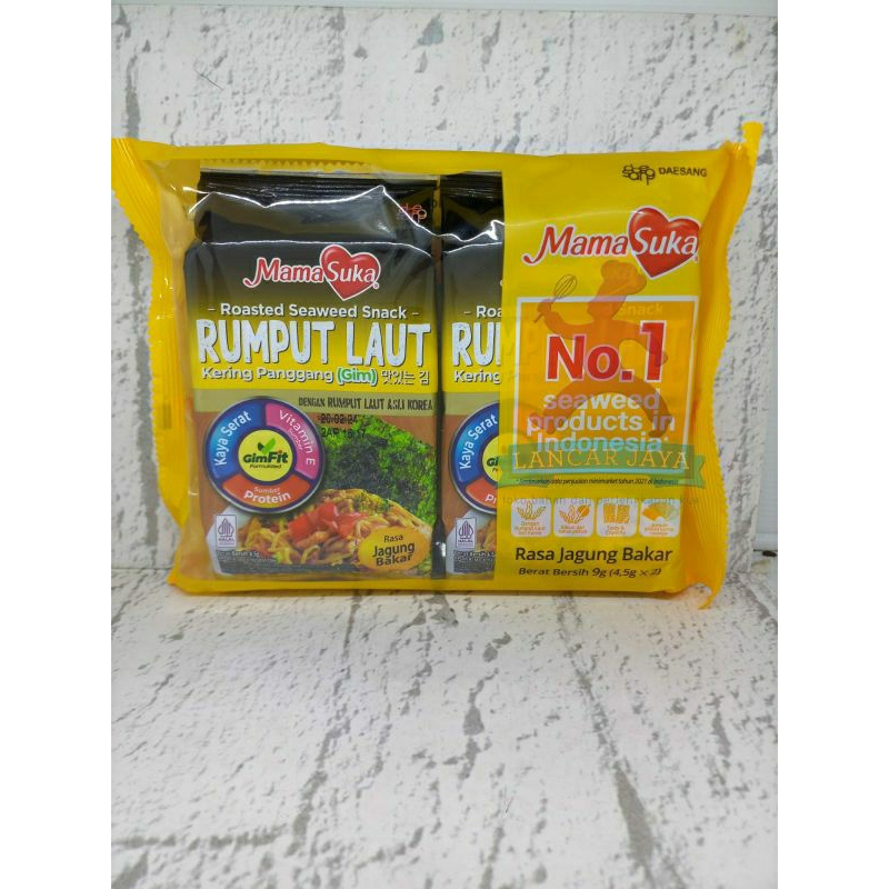 Jual Mamasuka Rumput Laut Rasa Jagung Bakar 9gr/Rumput Laut Kering ...