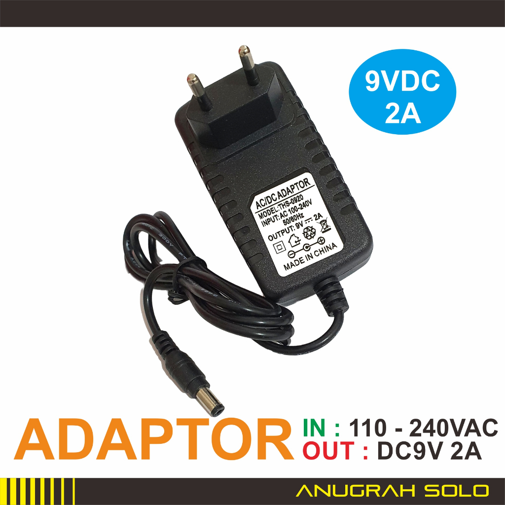 Jual AC DC Adapter Adaptor 220VAC 9V DC 2A Power Supply 9VDC | Shopee ...