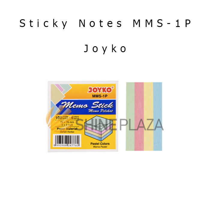 Jual Memo Tempel Sticky Notes Pastel Color Joyko MMS-1P - Kertas Stick ...