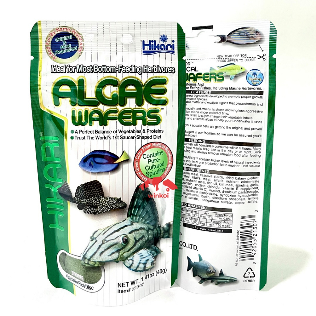 Jual Hikari ALGAE WAFERS / WAFER 40GR 40 G GR gram Pakan Ikan Pemakan ...