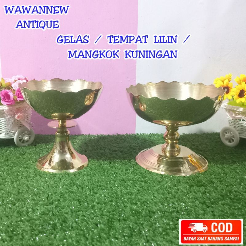 Jual Tempat Lilin Minyak Cawan Aromaterapi Mangkok Kuningan Wadah Bakar ...