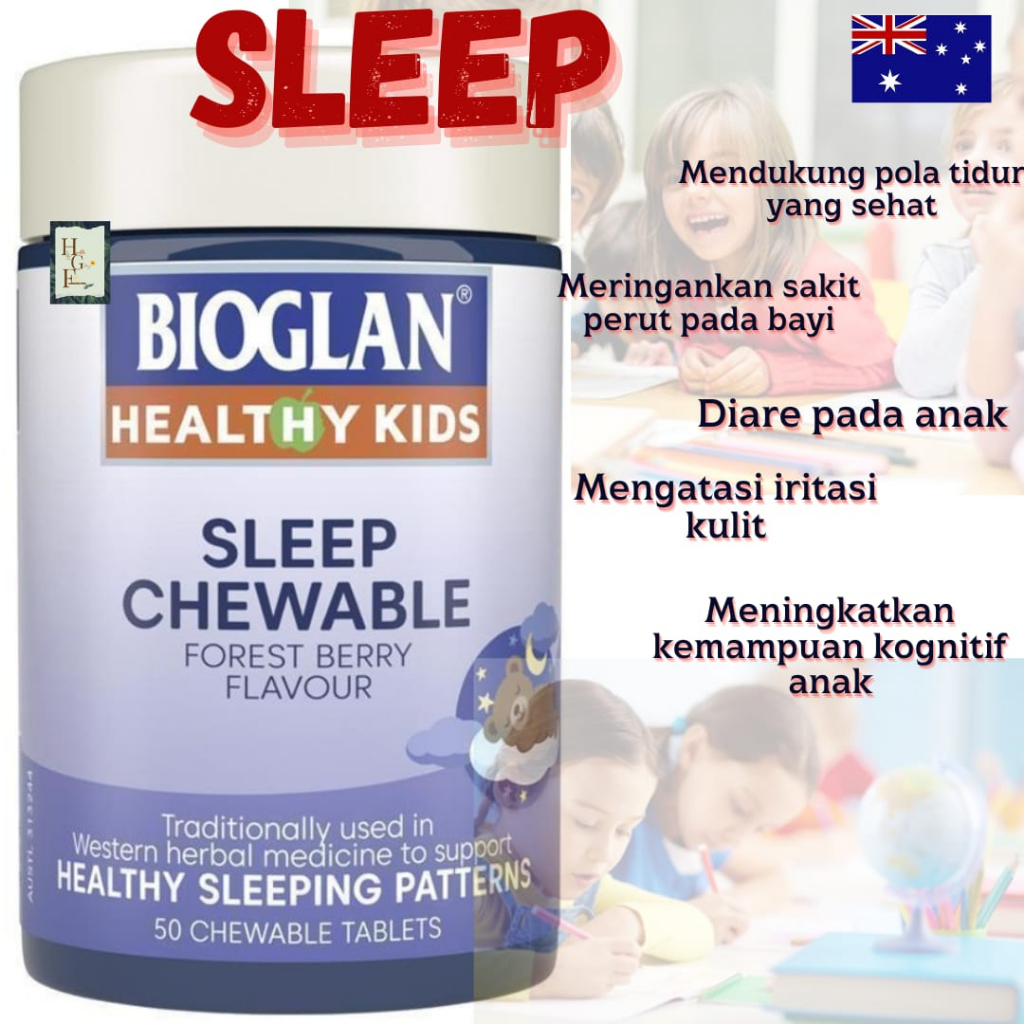 Jual Bioglan Kids Sleep Chewable 50 Tablets NEW FORMULA | Shopee Indonesia
