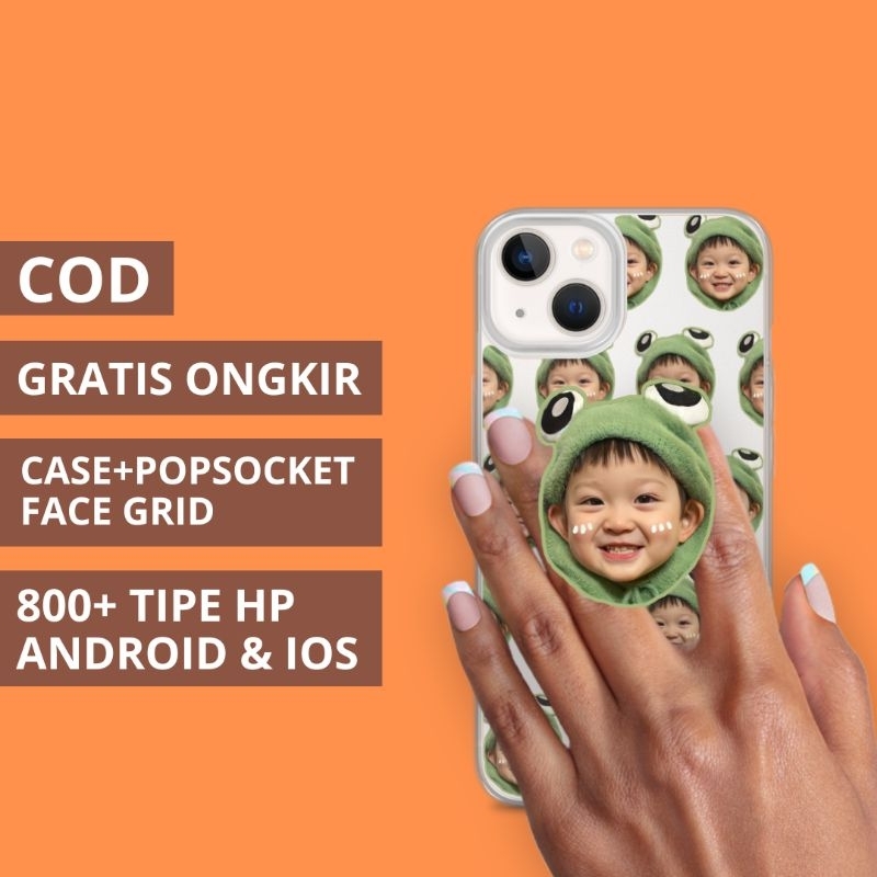 Jual Custom Case Face Grid + Popsocket Acrylic Foto Sendiri All Type Hp ...