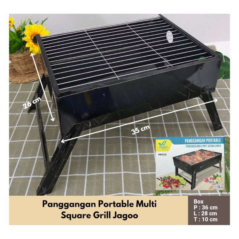 Jual PANGGANGAN PORTABLE MULTI SQUARE GRILL JAGOO 35cm | Shopee Indonesia