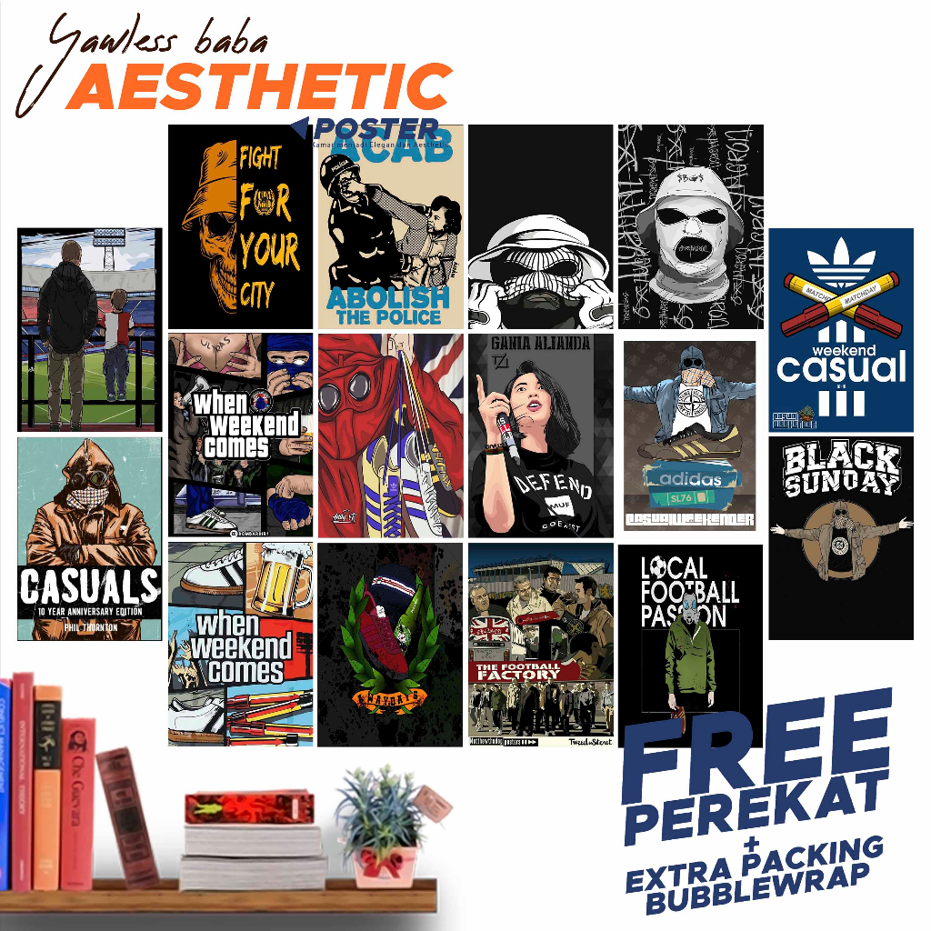 Jual Poster Dinding Aesthetic Distro Casual / Poster Dinding / Poster ...