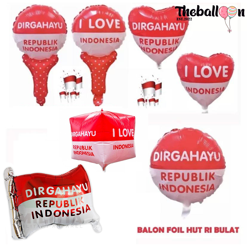 Jual Balon Foil Dirgahayu RI Bendera Merah Putih / Bulat Ri / Pentungan ...