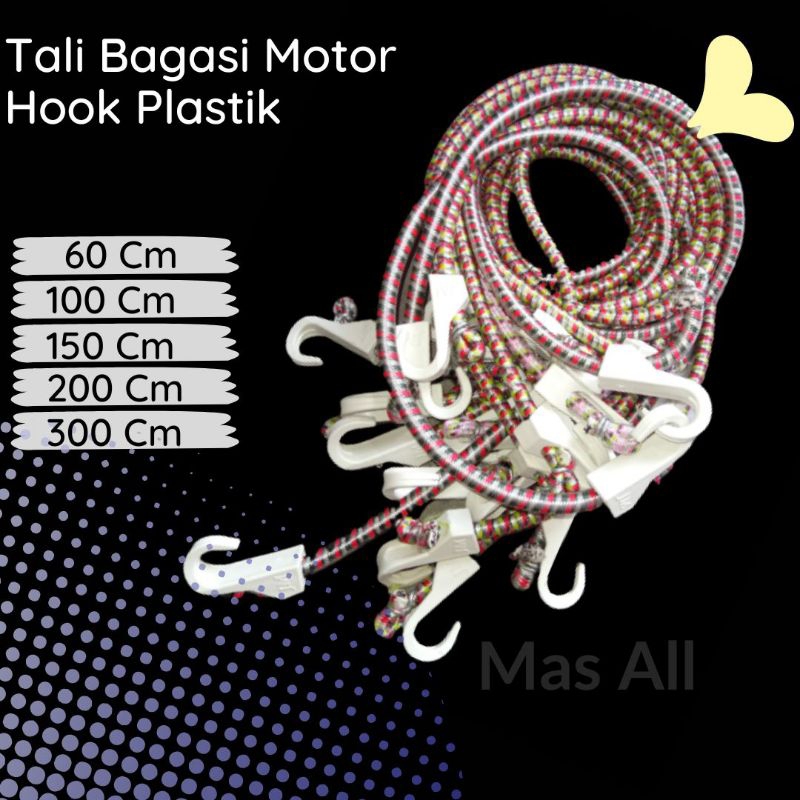 Jual Tali Bagasi Motor 1 Meter Hook Plastik / Tali Pengikat Barang ...