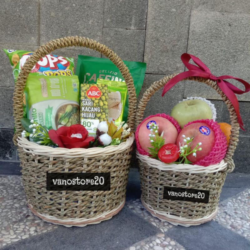 Jual 1 SET ISI 2 KERANJANG PARCEL / KERANJANG BUAH / KERANJANG ...