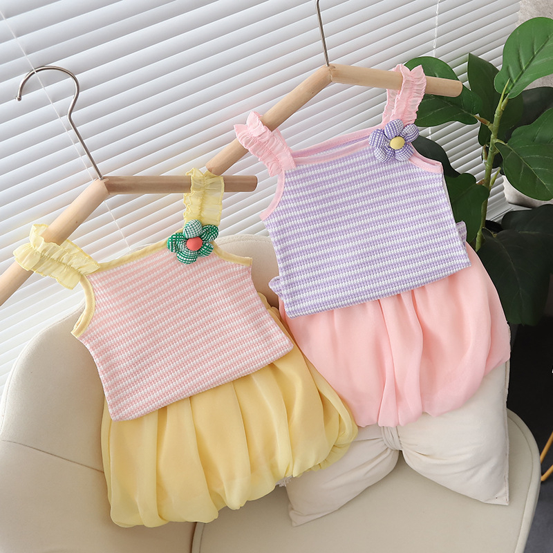 Jual SS31 SET atasan tanpa lengan dan rok anak dan bayi motif stripes ...