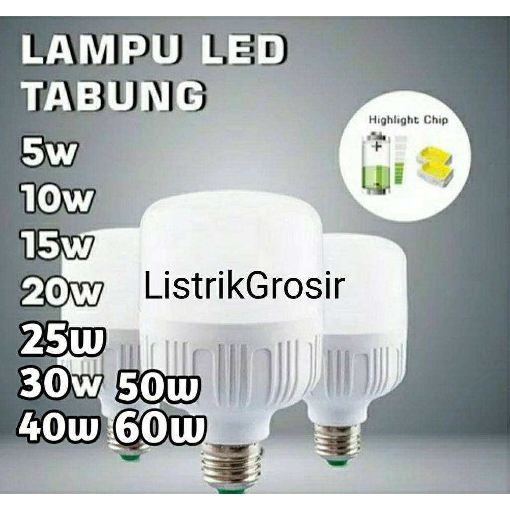 Jual Lampu Led Kapsul Capsul Bohlam Tabung 5W 10W 15W 20W 25W 30W 40W 50 W 60 Watt T Bulb Jumbo ...