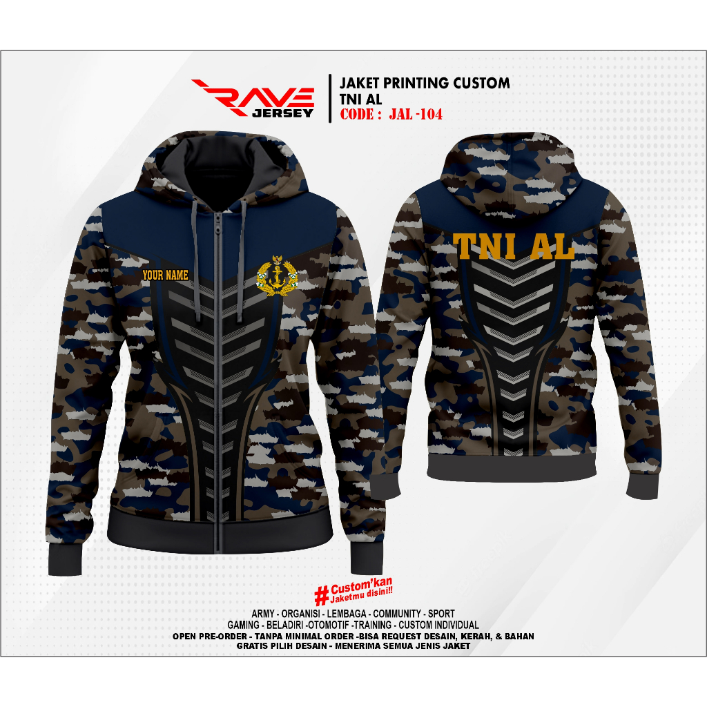 Jual JAKET LORENG TNI AL ANGKATAN LAUT ARMY FULL PRINTING SUBLIM CUSTOM ...