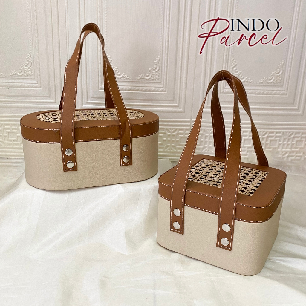 Jual INDOPARCEL - Tas Box Hampers Beauty Kiss Anyaman Rotan List Kulit ...