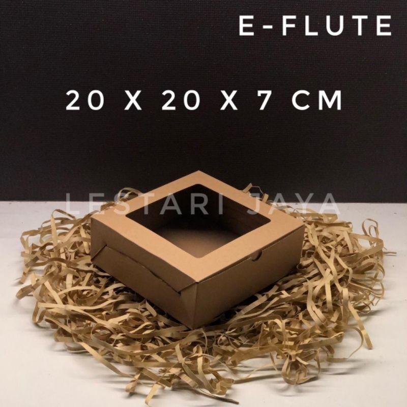 Jual Box Kardus E-Flute Coklat Window Untuk Packaging Olshop Sovenir ...