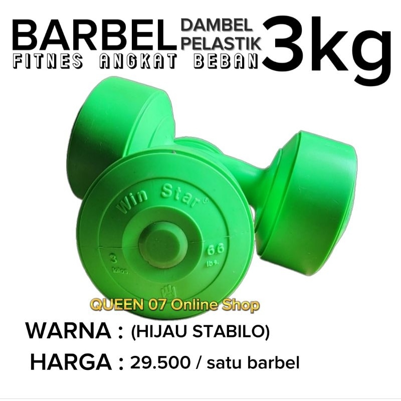 Jual Dumble / Dumbble / Barbel Plastik 3kg Win Star / STAMINA Termurah ...