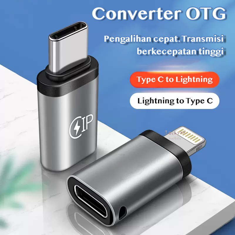 Jual Converter Lightning to Type C / Type C to Lightning USB OTG Mini Adapter for iPhone Android ...