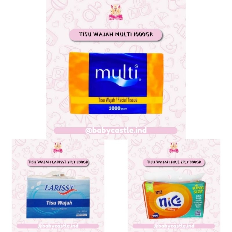Jual [BABYCASTLE] Tisu Wajah Facial Tissue Multi 1000 gram 1kg / Nice ...