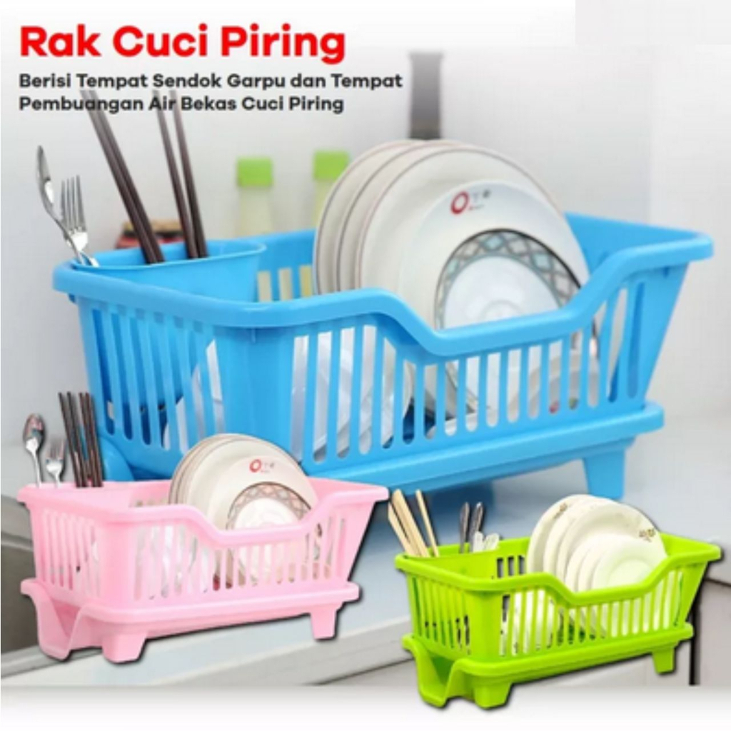 Jual Rak Piring Plastik Rak Cuci Piring Pengering Piring Sumpit Sendok ...