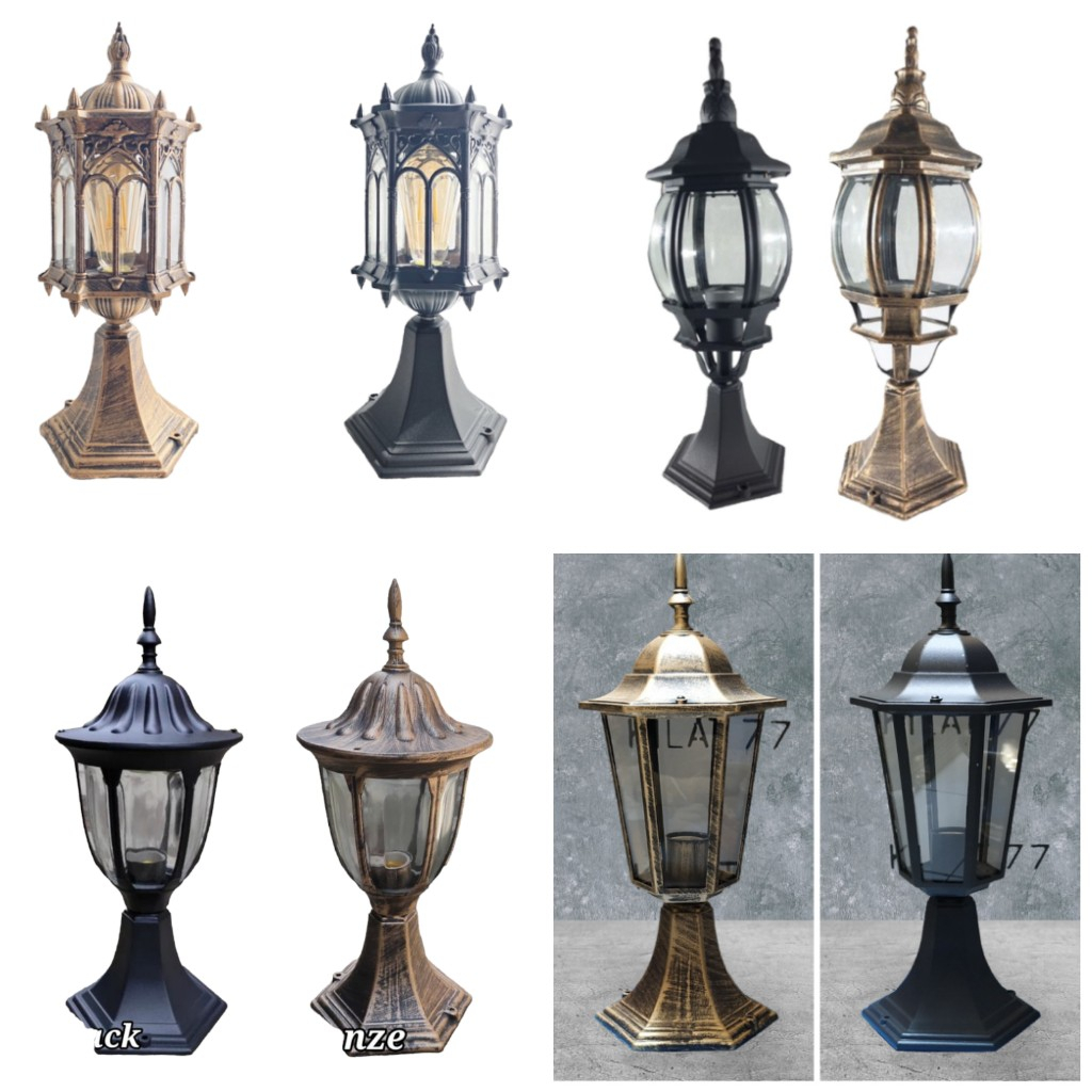 Jual (Free Bublewrap) Lampu pilar Aesthetic Outdoor Lampu klasik Lampu ...