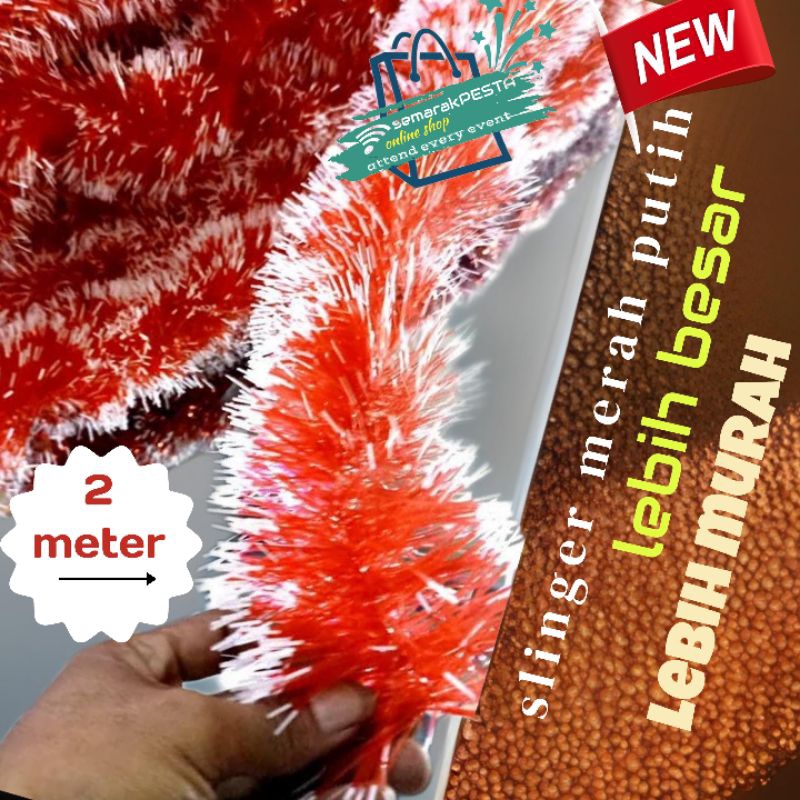 Jual tin sel panjang merah putih, rumbai merah putih, sling merah putih ...